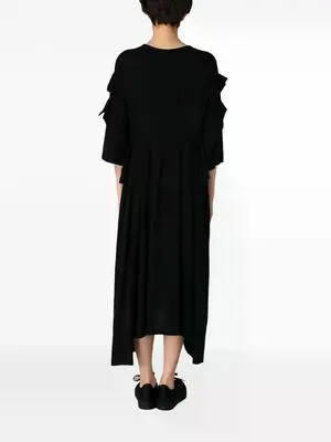 Yohji Yamamoto Pleated Ruffled Asymetric Dress
