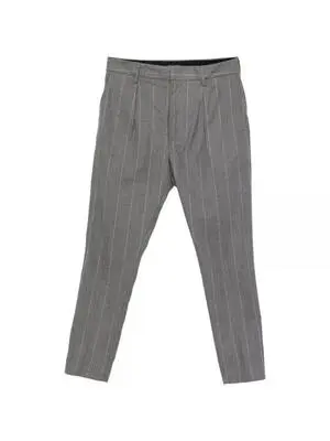 DONDUP Pinstripe Pleated Trousers - Grey