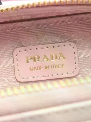 Prada 2020s Triangle Logo Saffiano Leather Shoulder Bag - Pink