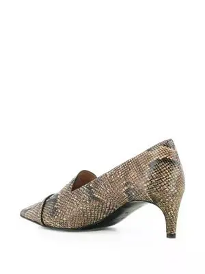 DEL CARLO Snake-effect Pointed-toe Pumps