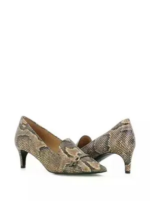 DEL CARLO Snake-effect Pointed-toe Pumps