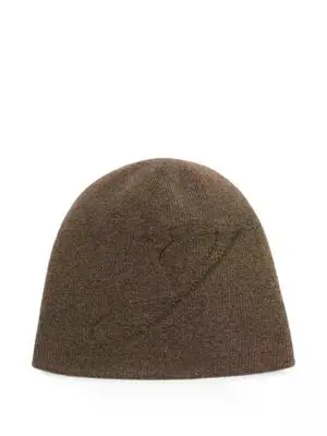 Jacquemus The J Embroidered-logo Beanie Hat - Brown