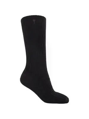 AMI Paris De Coeur Ribbed-knit Socks