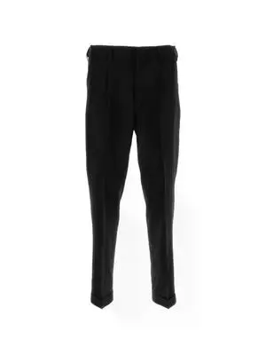 CELLAR DOOR Pressed-crease Turn-up Trousers - Black