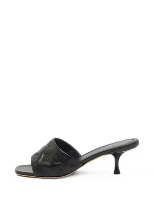LOUIS VUITTON Neo Revival Monogram Heeled Sandals - Black