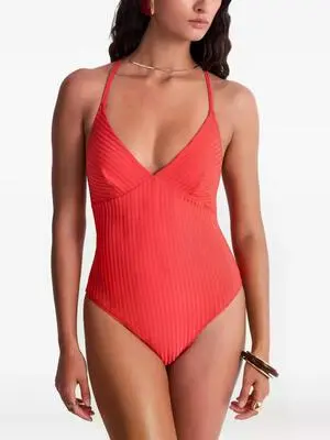 AUBADE Sun Pop Ribbed-knit Swimsuit - Red