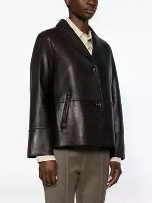 THE JACKIE LEATHERS Button-up Leather Jacket