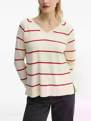 LEVI'S Petal Striped V-neck Sweater - Neutrals
