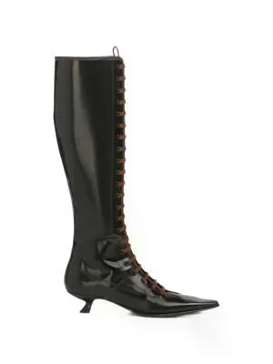 Marni Leather Boots With Full Lace-up Front