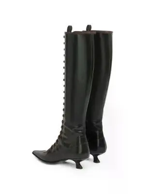 Marni Leather Boots With Full Lace-up Front