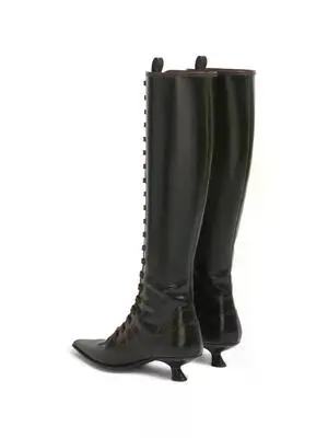 Marni Leather Boots With Full Lace-up Front