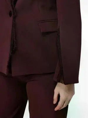HANITA Lace-trim Single-breasted Blazer