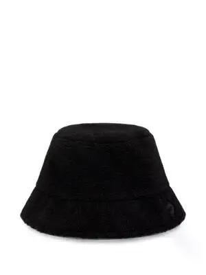 COLMAR Teddy Fleece-texture Logo-patch Bucket Hat - Black