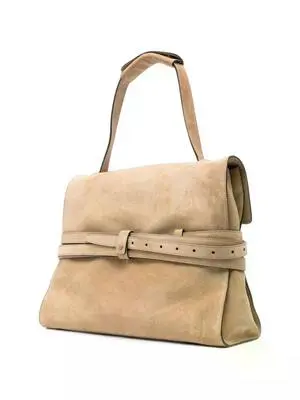 Moschino Belted Suede Tote Bag - Neutrals