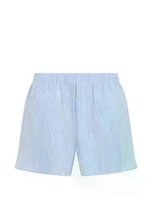 AMI Paris Striped Cotton Shorts - Blue