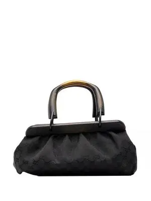 Gucci 2000-2015 Gg Canvas Wood Frame Handbag