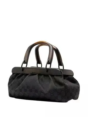 Gucci 2000-2015 Gg Canvas Wood Frame Handbag