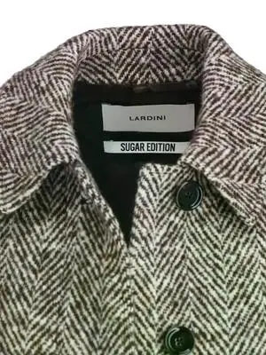 LARDINI X Sugar Herringbone-pattern Belted Coat