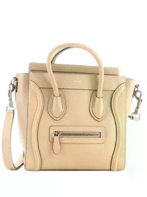 Celine Luggage Bag Grainy Leather Nano Crossbody Bag - Neutrals