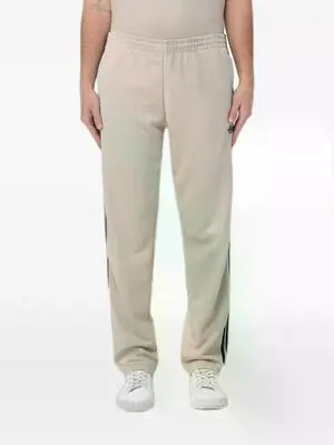 Adidas Logo-embroidered Track Pants - Neutrals