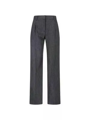 LARDINI Pinstripe-print Pleated Trousers - Grey