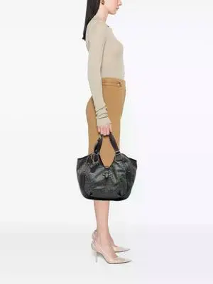 Celine 2009 Horse Carriage Coated Canvas Tote Bag - Grey