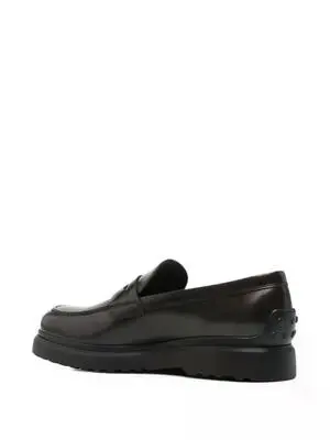 TOD'S Logo-plaque Leather Loafers