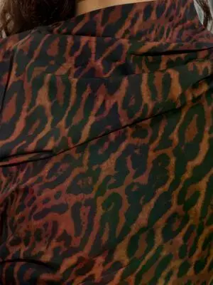 GANNI Leopard-print Draped Top - Brown