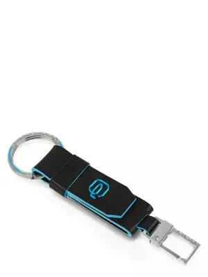 PIQUADRO Leather Carabiner Keychain