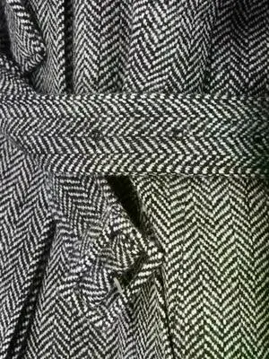 LARDINI Herringbone-pattern Belted Coat