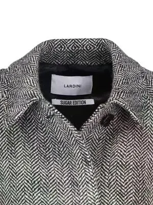 LARDINI Herringbone-pattern Belted Coat