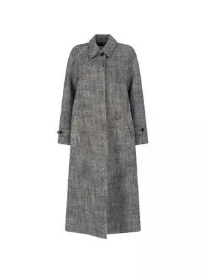 LARDINI Herringbone-pattern Belted Coat
