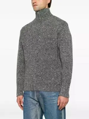 Auralee Zip-neck Knit Sweater