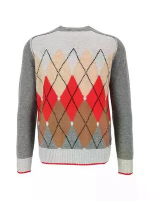 BALLANTYNE Argyle-intarsia Sweater - Grey