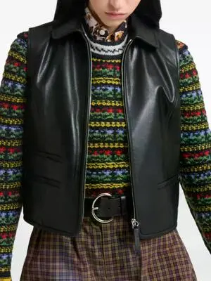 Marni Leather Zip-through Vest - Black