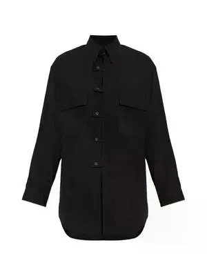 Yohji Yamamoto Button-tab Pocketed Shirt - Black