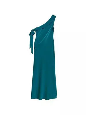 Herve Leger One-shoulder Bow-detail Maxi Dress - Blue