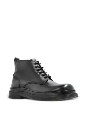 AMI Paris Lace-up Leather Combat Boots