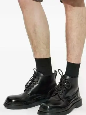 AMI Paris Lace-up Leather Combat Boots