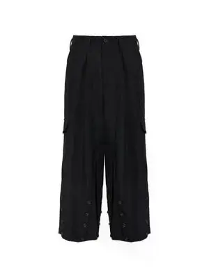 Yohji Yamamoto Button-detail Wool Cargo Pants