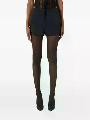 Blumarine Intarsia-embroidered Cady Shorts