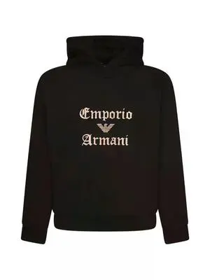 Emporio Armani Logo-print Hoodie - Black