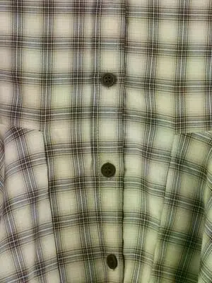 GANNI Check Peplum Shirt Neutrals