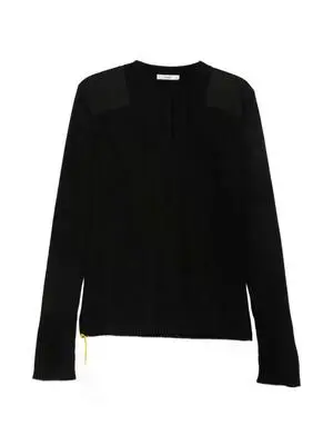 Fendi Ribbed-knit Shoulder-patch Sweater