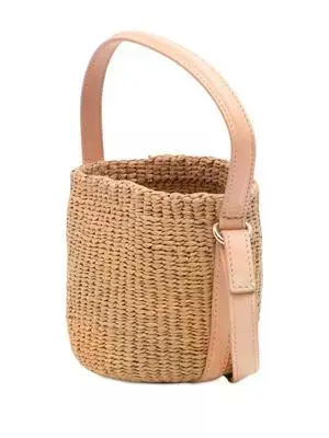 Chloé 2020-2026 Mifuko Mini Raffia Horse Medal Basket Bag Satchel