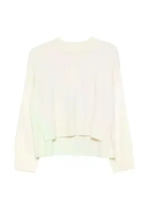 C.T.PLAGE Ribbed-trim Wool Sweater - Neutrals