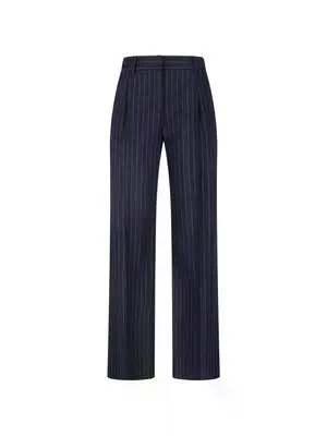 LARDINI Pinstripe-pattern Pleated Trousers - Blue