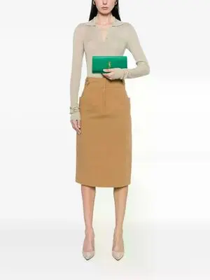 Saint Laurent 2013 Smooth Leather Cassandre Clutch Bag - Green