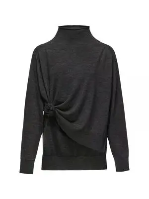 Magda Butrym Knotted Wool Turtleneck Sweater