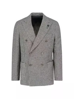 LARDINI X Sugar Houndstooth Double-breasted Jacket
